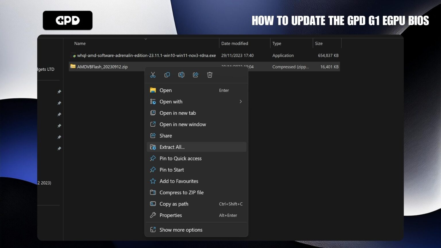 How to Update the GPD G1 eGPU BIOS | Step-by-Step Guide