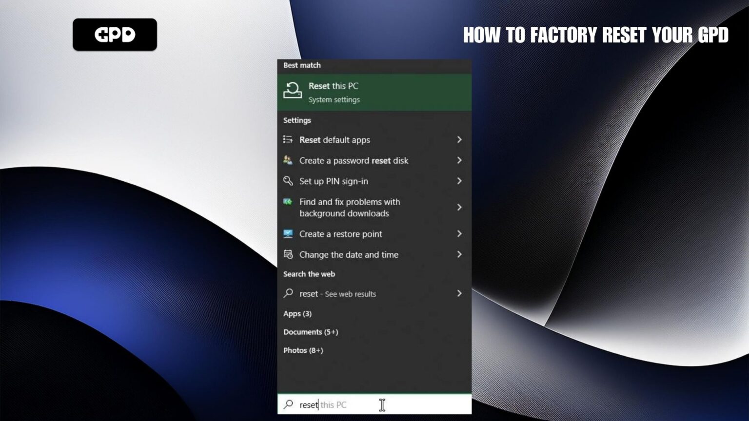 How to Factory Reset Your GPD Device | Quick Guide