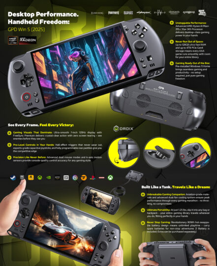 GPD WIN 5 The Ultimate Handheld Gaming PC | GPD
